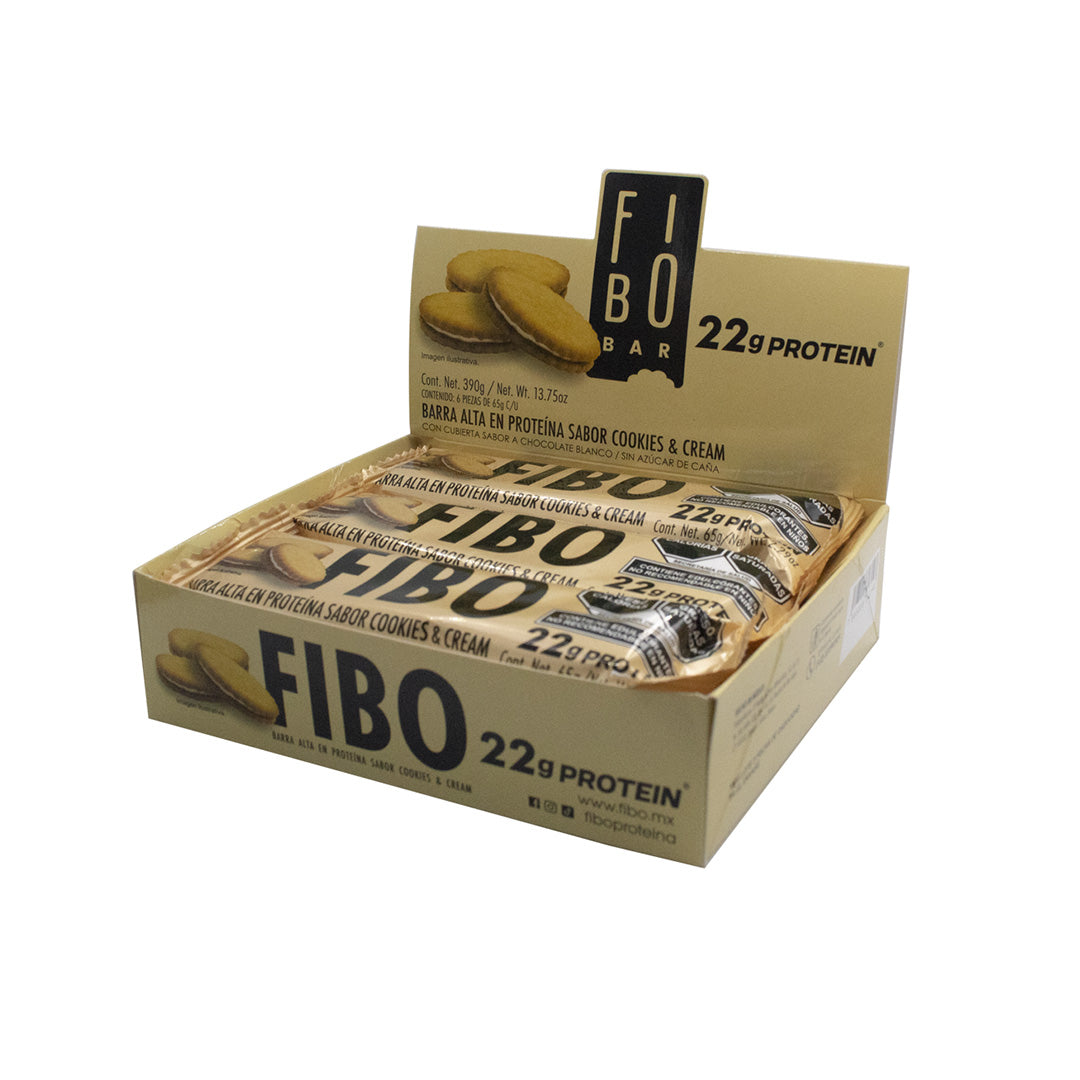 FIBO 22g Protein/Cookies & Cream – Fibo.mx | Barras