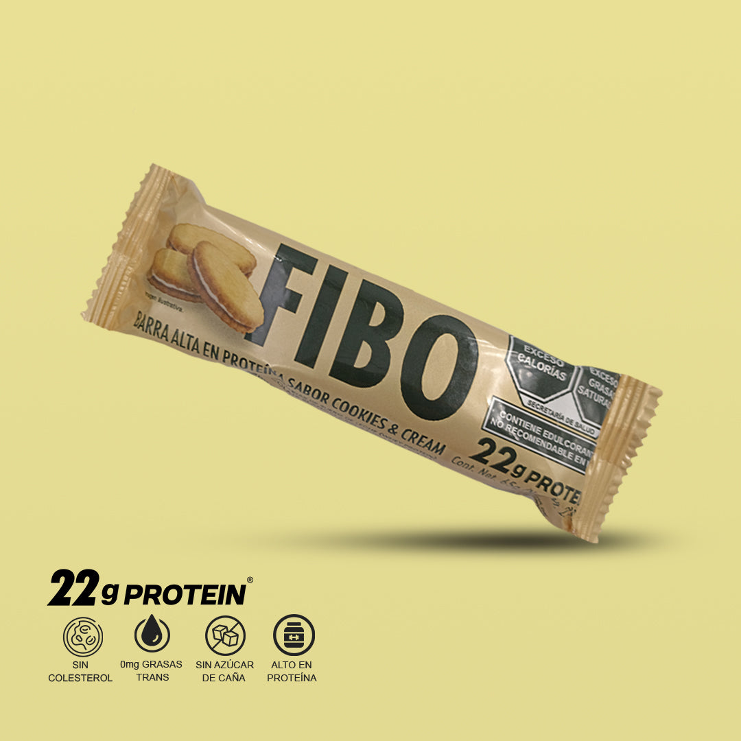 FIBO 22g Protein/Cookies & Cream – Fibo.mx | Barras