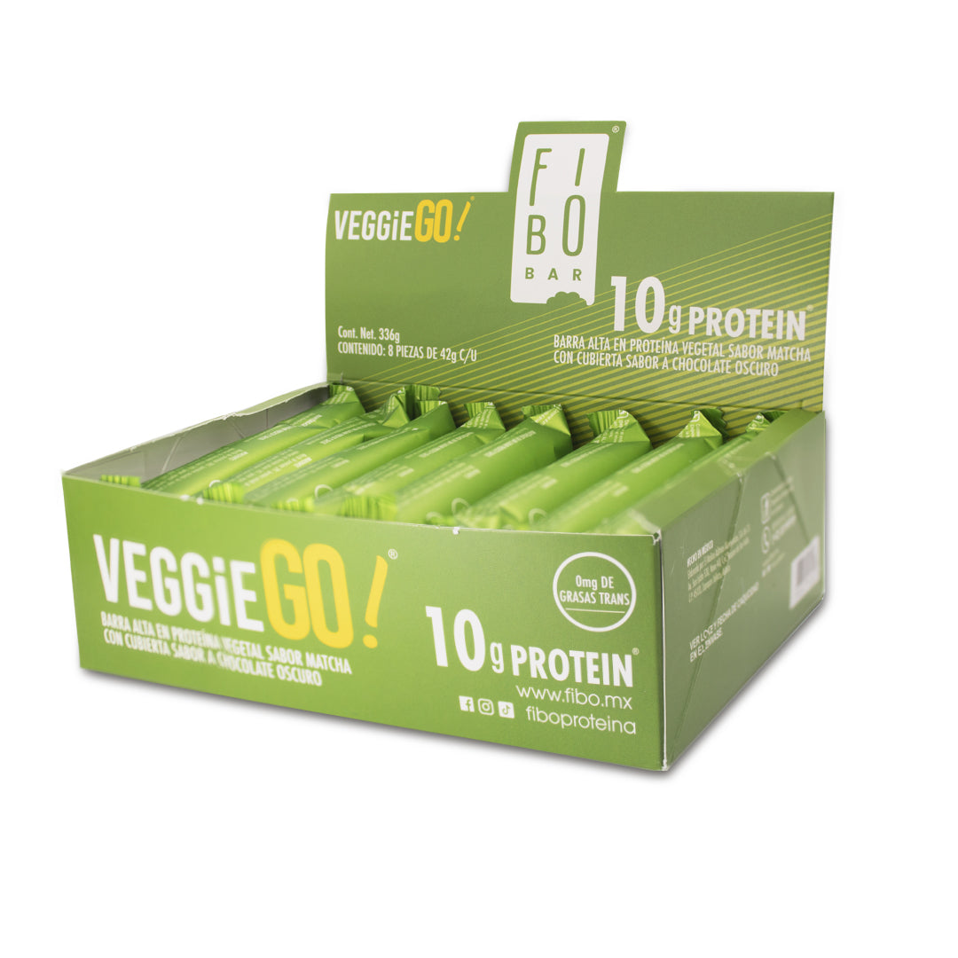 VEGGIE GO! 10g Protein/Matcha 100% VEGANA – Fibo.mx | Barras