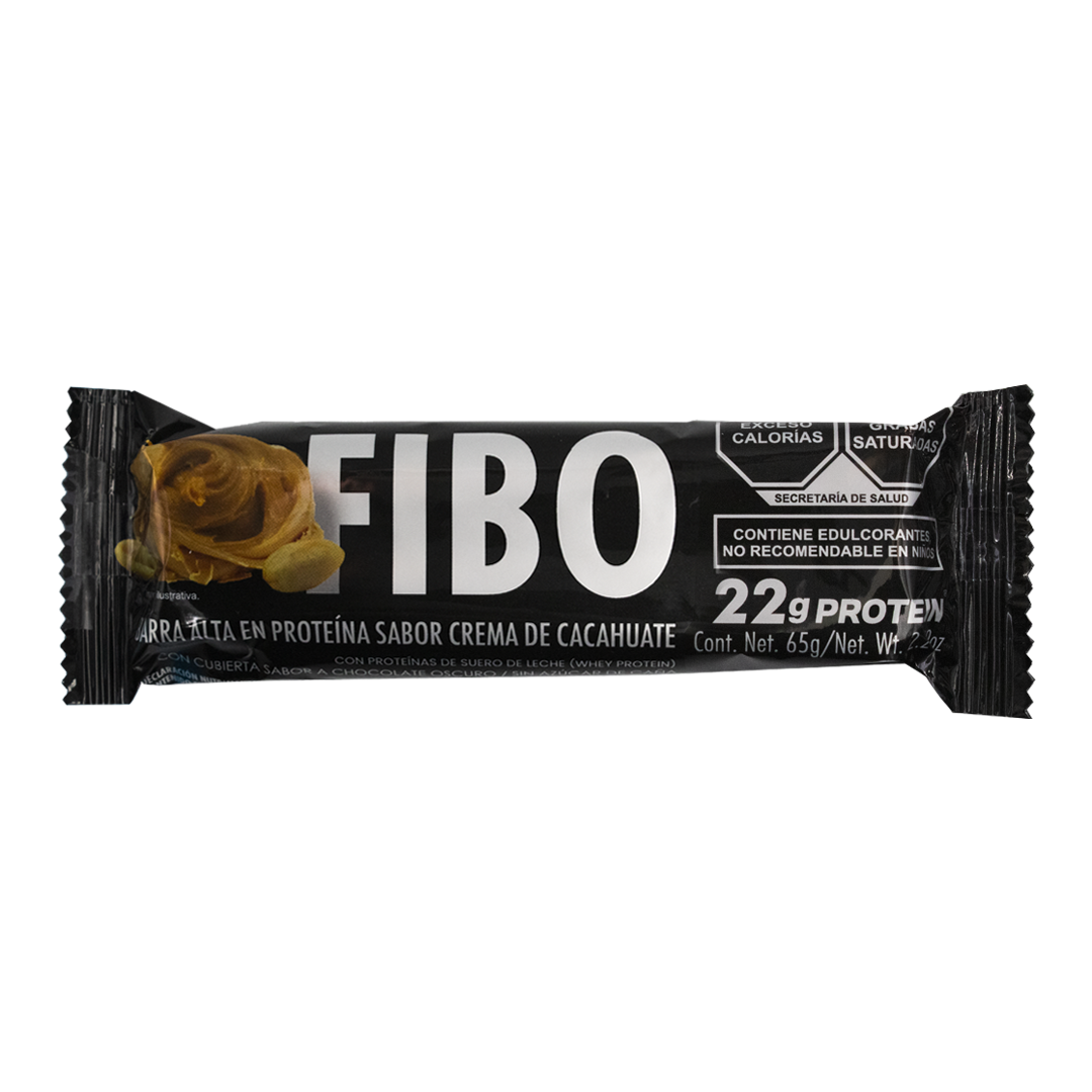 FIBO BAR 22G PROTEÍNA SABOR CREMA DE CACAHUATE – Fibo.mx | Barras